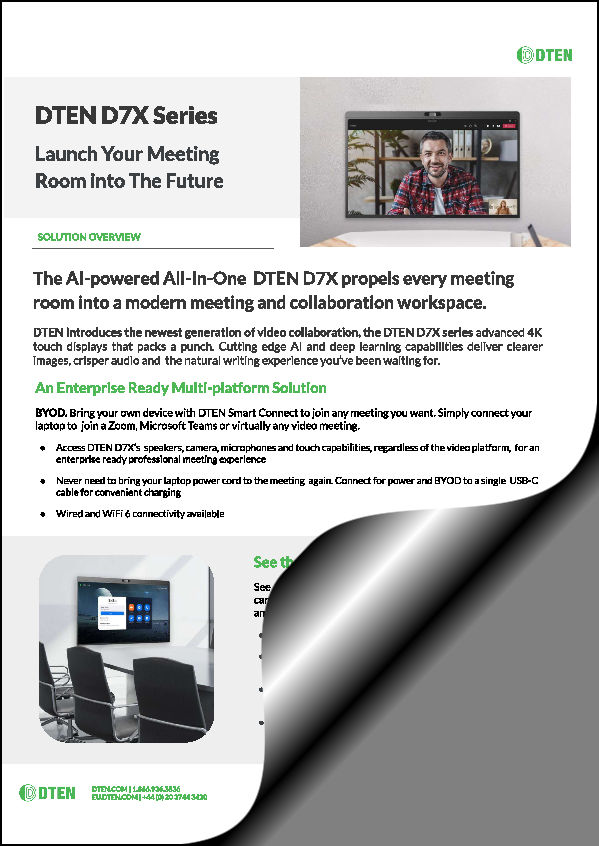 DTEN D7X Screen | AI Powered & 4K Multi Touch - Smart Presentations
