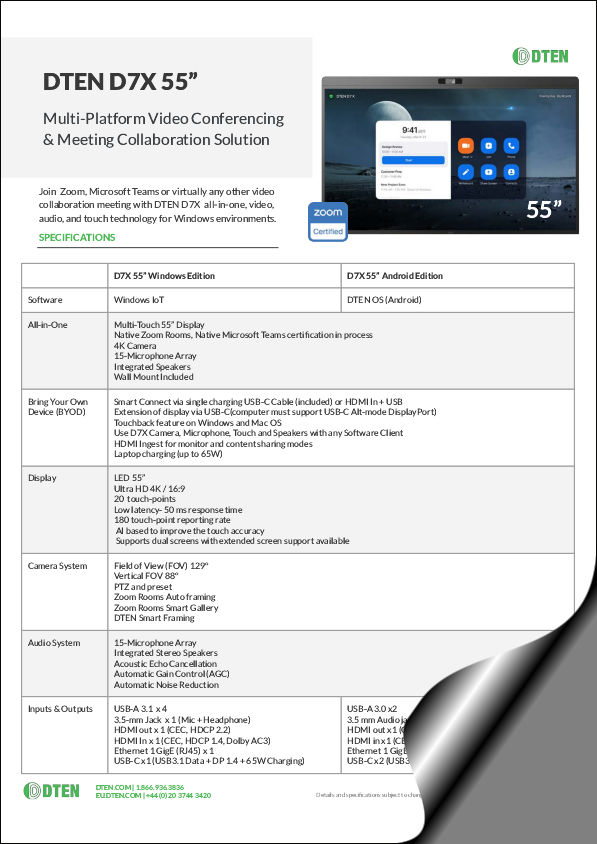 DTEN D7X Screen | AI Powered & 4K Multi Touch - Smart Presentations