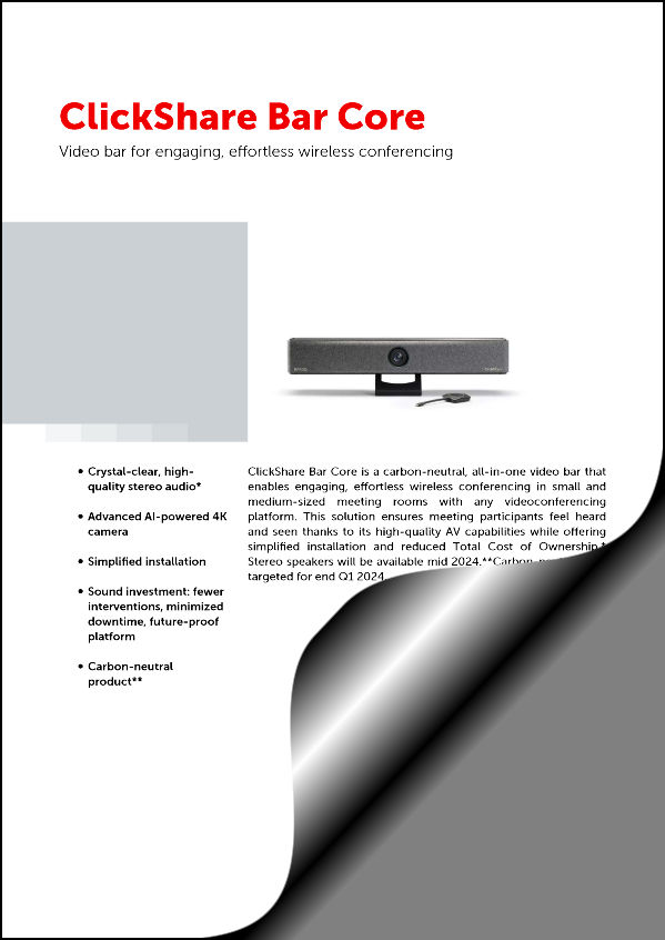 Barco ClickShare Video Bar - Smart Presentations